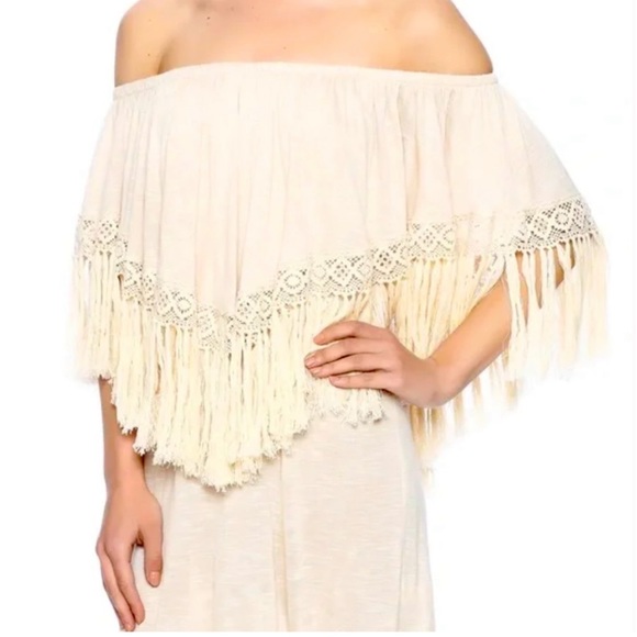 Elan | Tops | Nwt Elan Ivory Fringe Boho Top | Poshmark